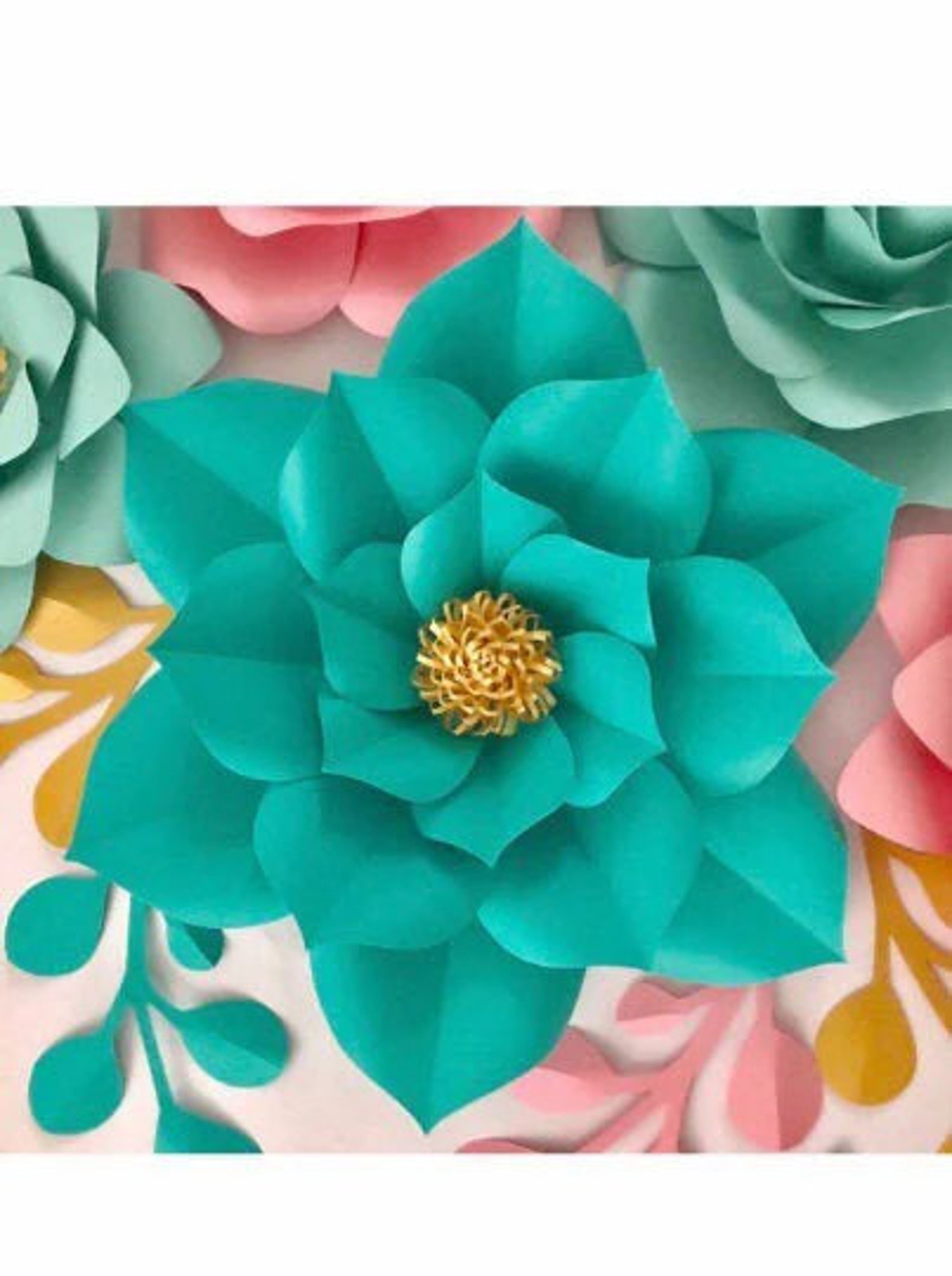 Large Paper Flower SVG PDF PNG, Giant Paper Flower Template Svg ...