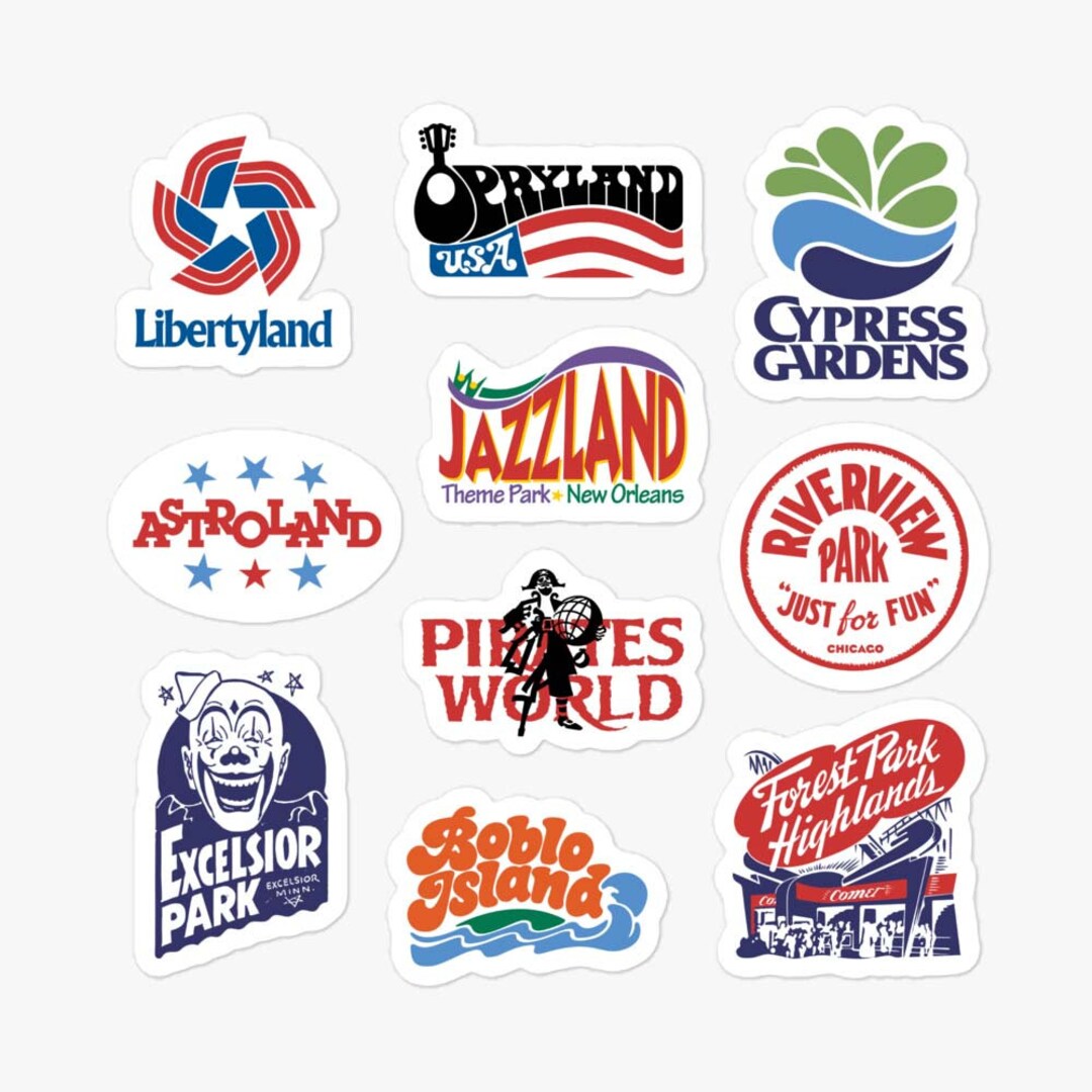 Amusement Parks Sticker Sheet - Etsy