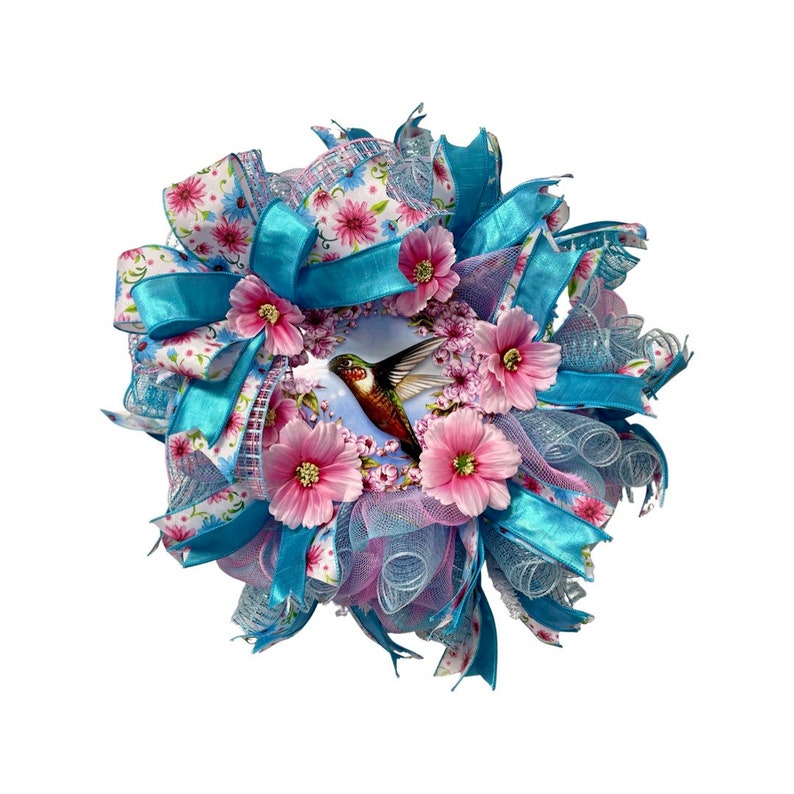 Hummingbird Mesh Wreathhummingbird Decorspring - Etsy