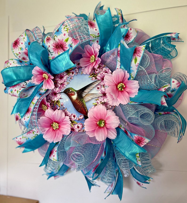 Hummingbird Mesh Wreath,hummingbird Decor,spring Wreath,mothers Day ...