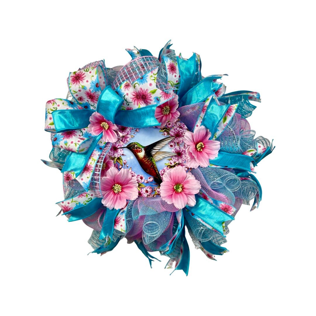Hummingbird Mesh Wreath,hummingbird Decor,spring Wreath,mothers Day ...
