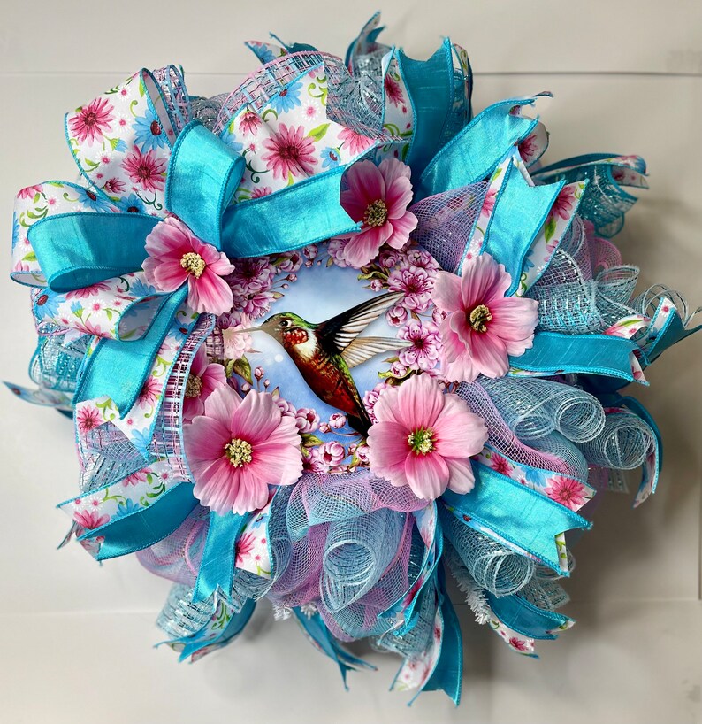 Hummingbird Mesh Wreath,hummingbird Decor,spring Wreath,mothers Day ...