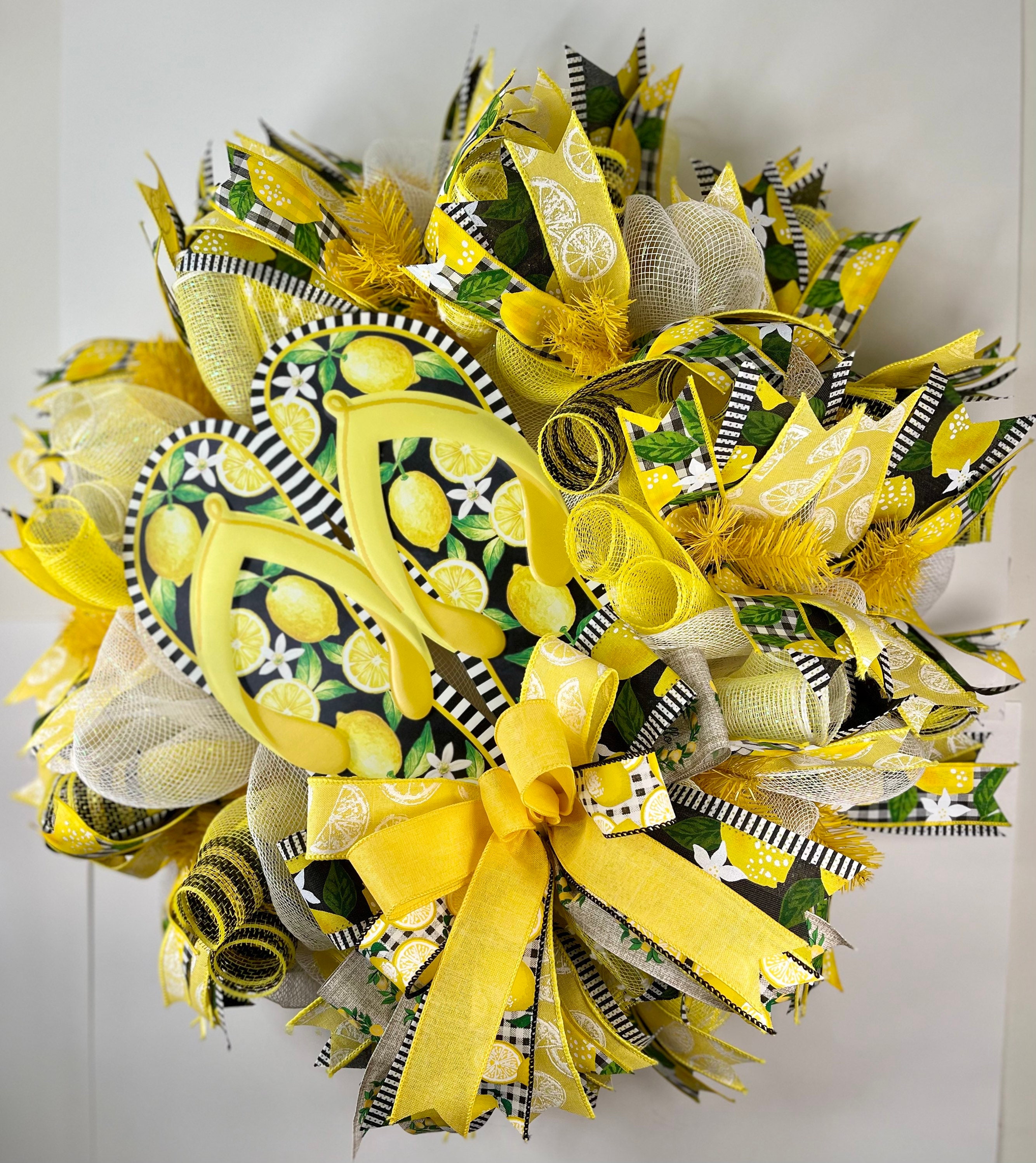 Lemon Flip Flop Wreathlemon Wreathsummer Wreathflip Flop - Etsy