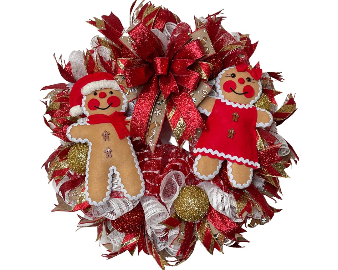 Gingerbread Boy and Girl Christmas Wreaths,gingerbread Dolls ...