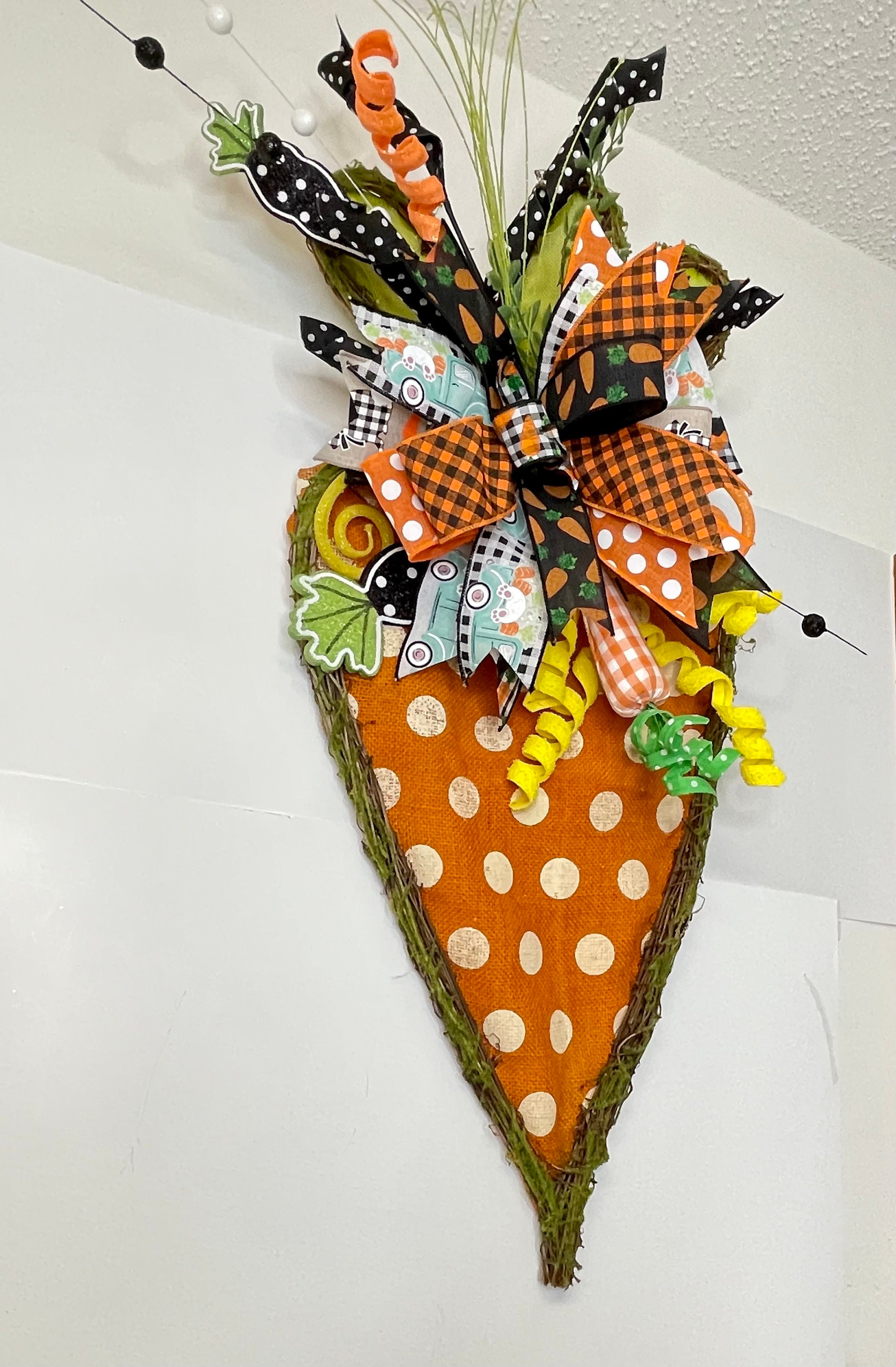 Carrot Door Hanger,easter Twig Carrot Wreath,spring Carrot Wreath ...
