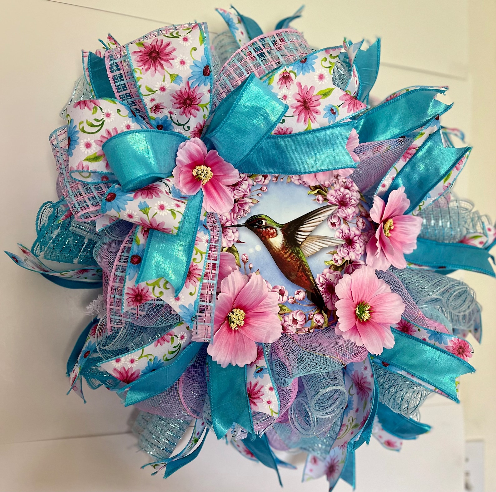 Hummingbird Mesh Wreath,hummingbird Decor,spring Wreath,mothers Day ...