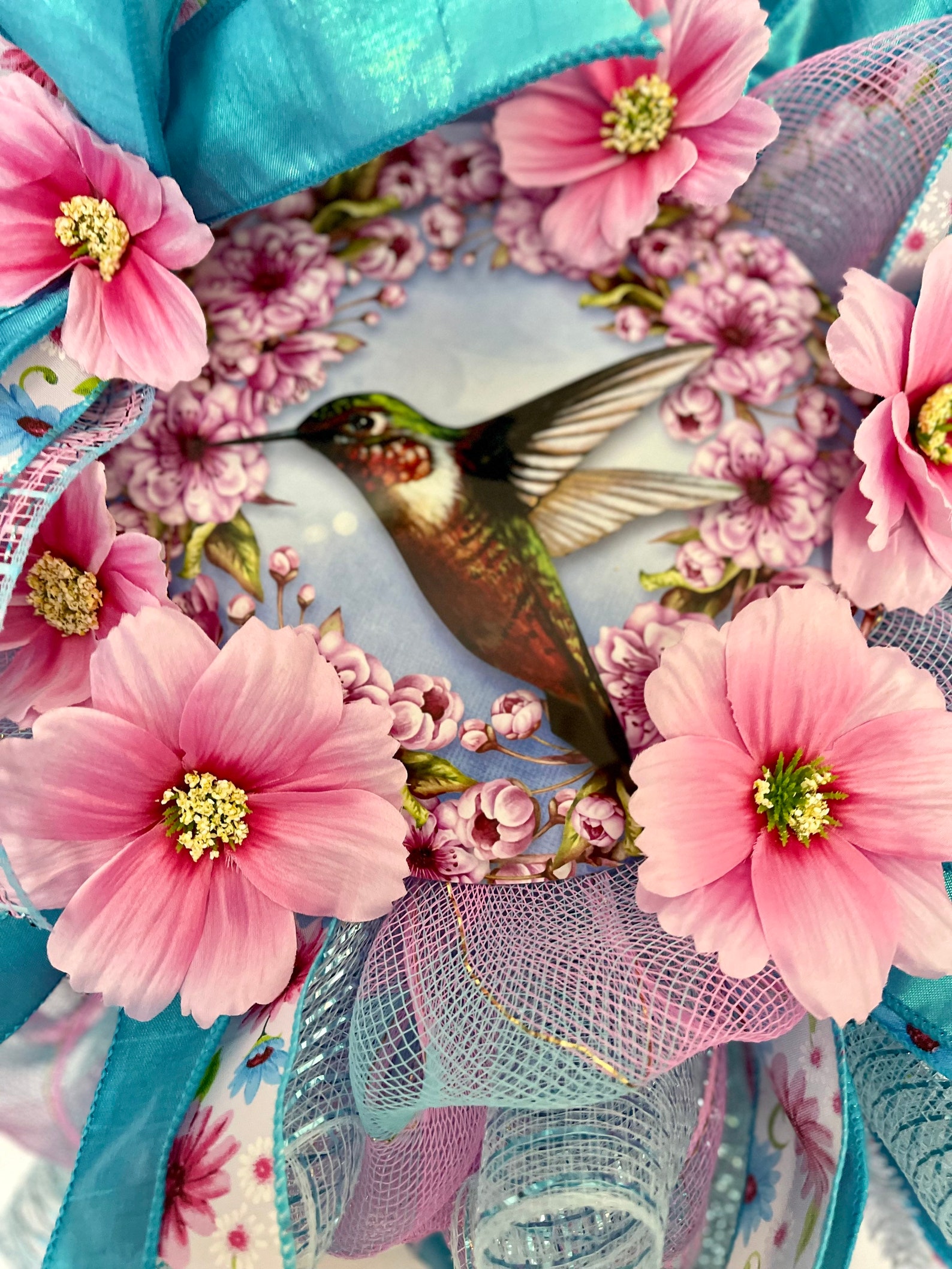 Hummingbird Mesh Wreath,hummingbird Decor,spring Wreath,mothers Day ...
