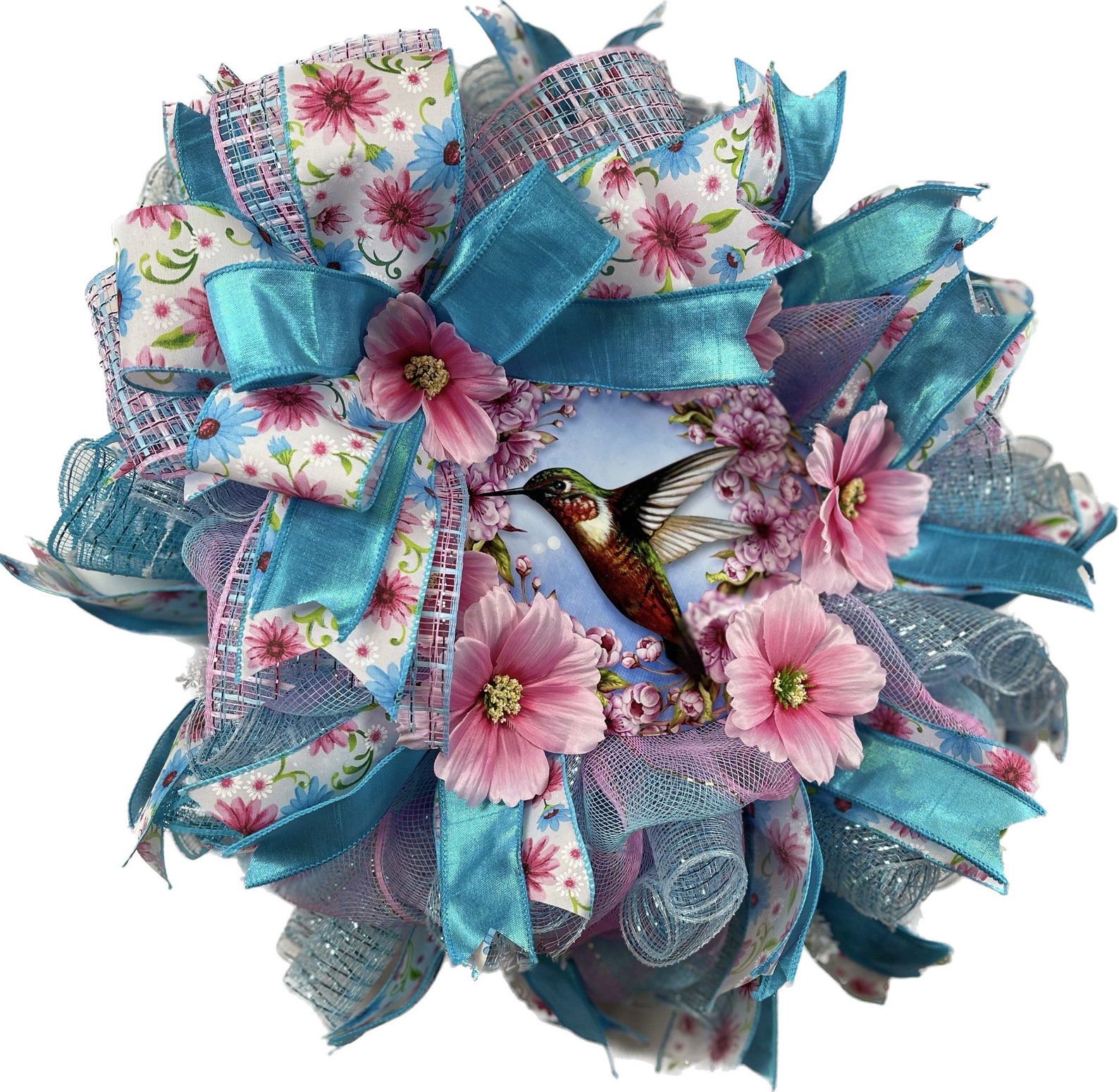 Hummingbird Mesh Wreath,hummingbird Decor,spring Wreath,mothers Day ...