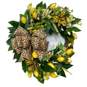 Yellow Tulips Wreath,tulip Wreath,spring Wreath,summer Wreath,spring ...