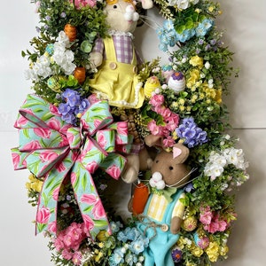 Bunny Grapevine Wreath,rabbit Wreath,easter Wreath,spring Wreath ...