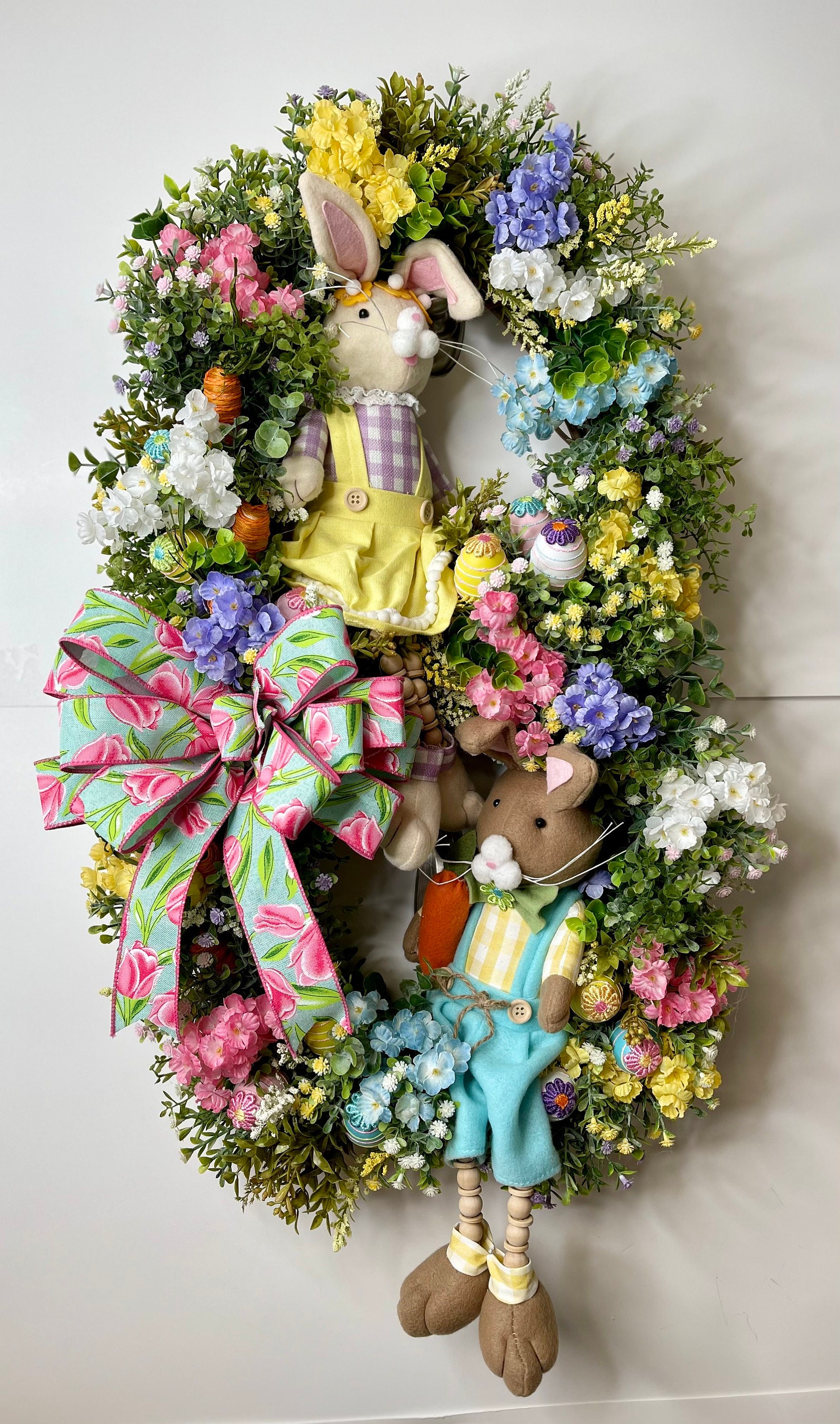 Bunny Grapevine Wreath,rabbit Wreath,easter Wreath,spring Wreath ...