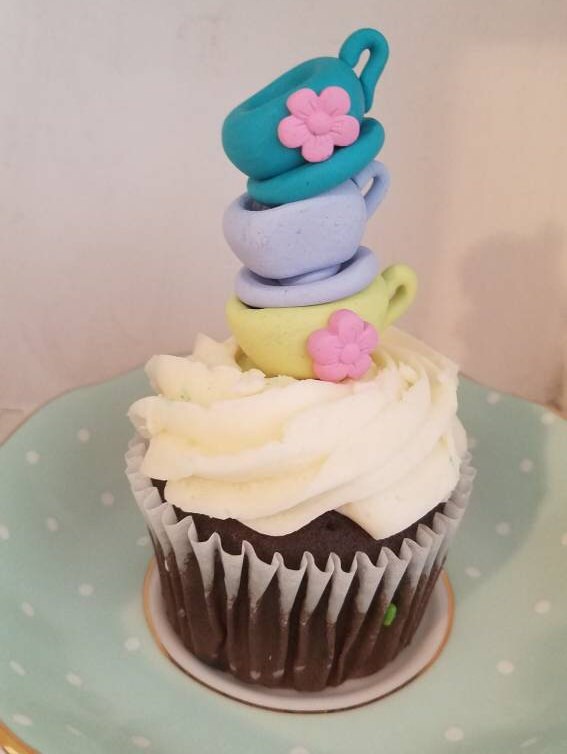 Tea Party Cupcake Toppers, Cake Toppers - Set of 8 Includes Tea Pots ...