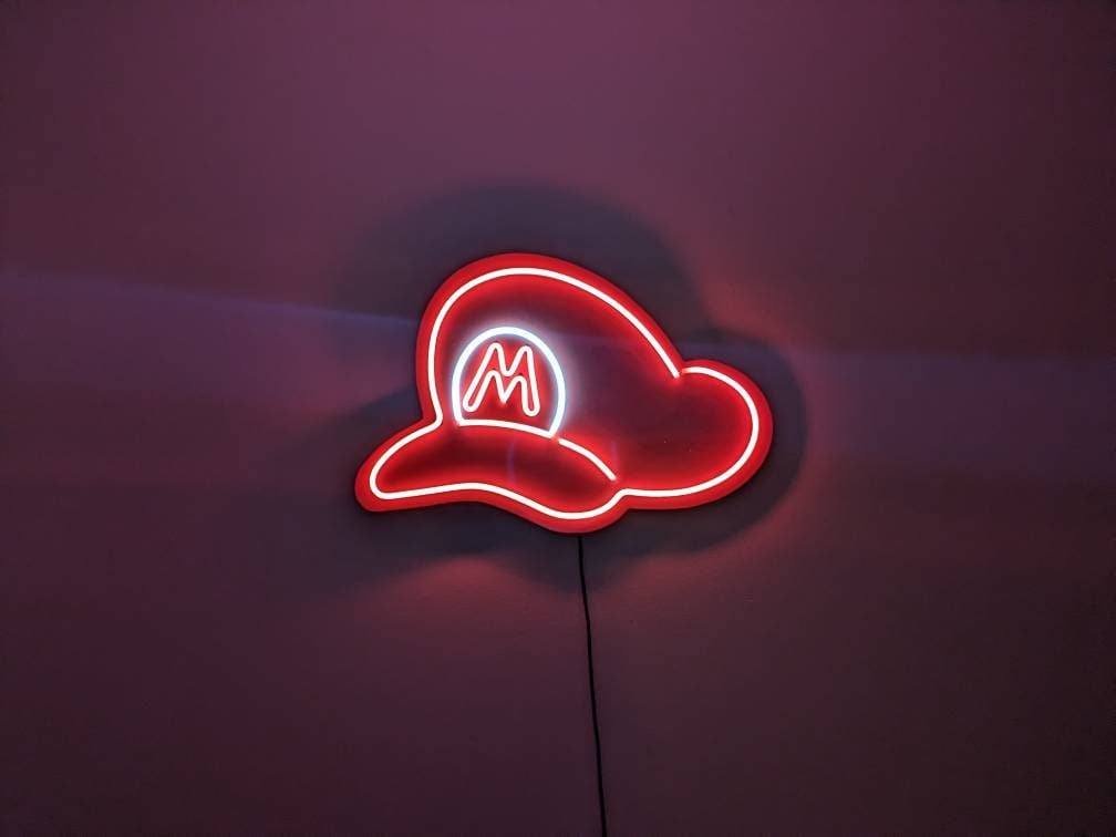 Super Mario Hat LED Neon Sign - Etsy