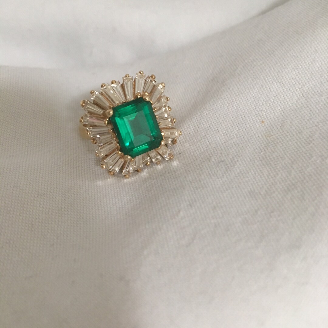 Gorgeous Chatham Emerald Ring - Etsy
