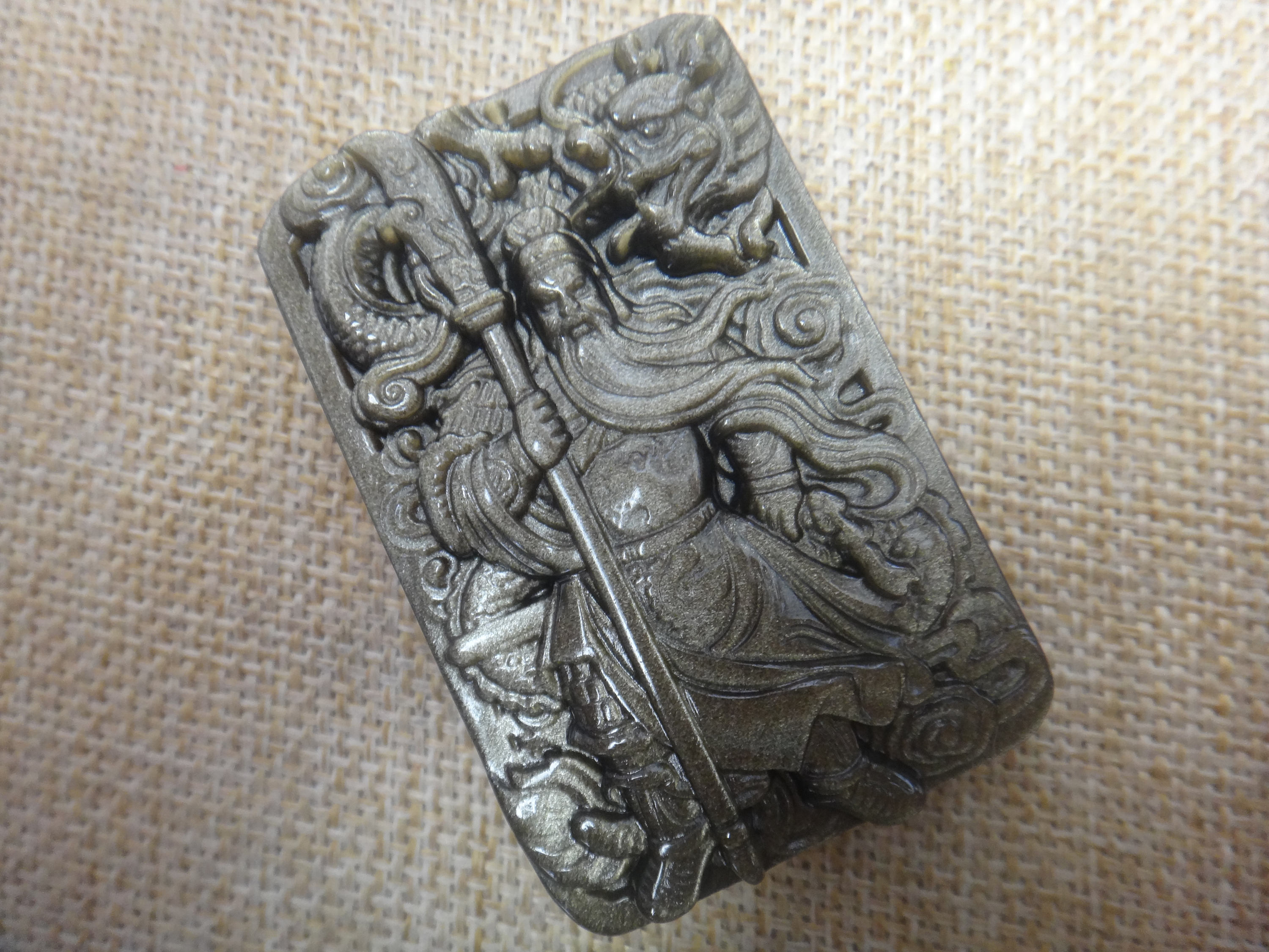 Natural Golden Obsidian guan Yu Chinese Lucky | Etsy