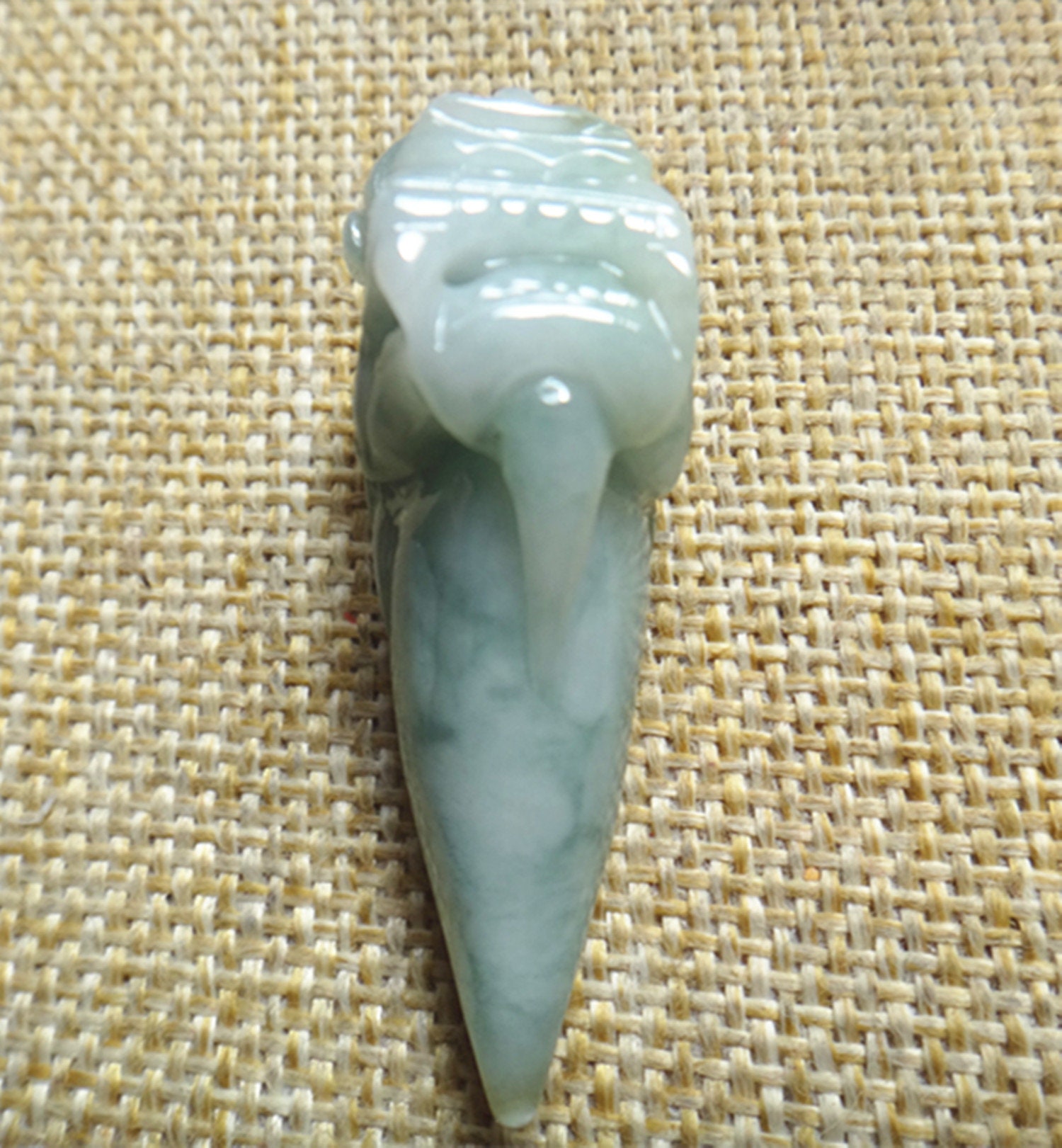 Unique perfect natural green jade dragon head pendant mascot | Etsy