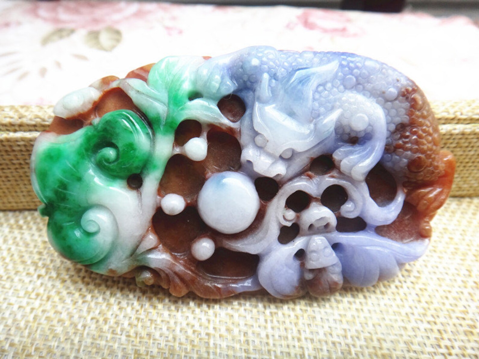 Unique Perfect Natural Chinese Jade Pi Yao Colorful Bat | Etsy