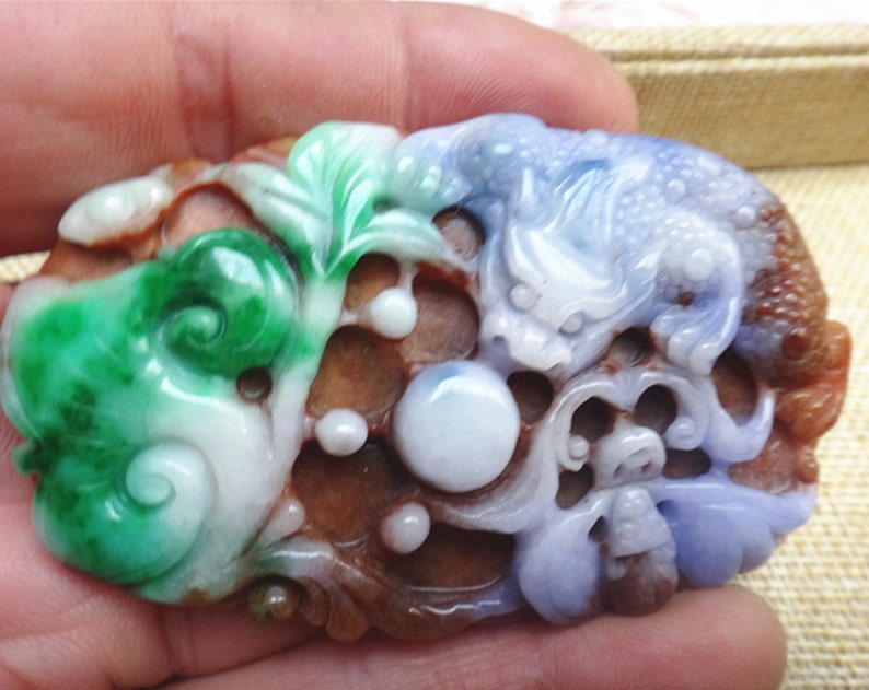 Unique Perfect Natural Chinese Jade Pi Yao Colorful Bat | Etsy