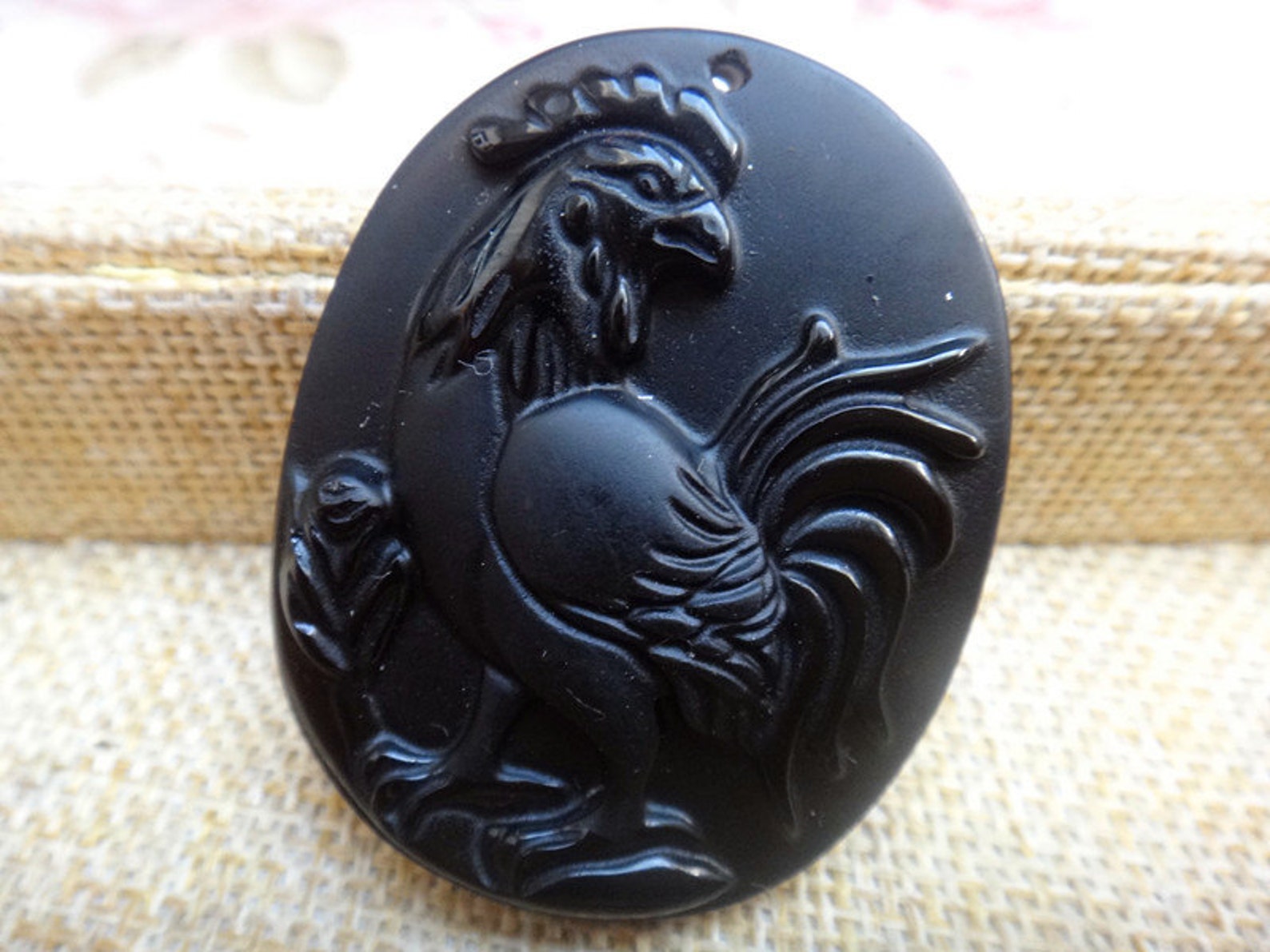 Natural Obsidian Rooster Pendant Black Rooster Pendant Chicken | Etsy