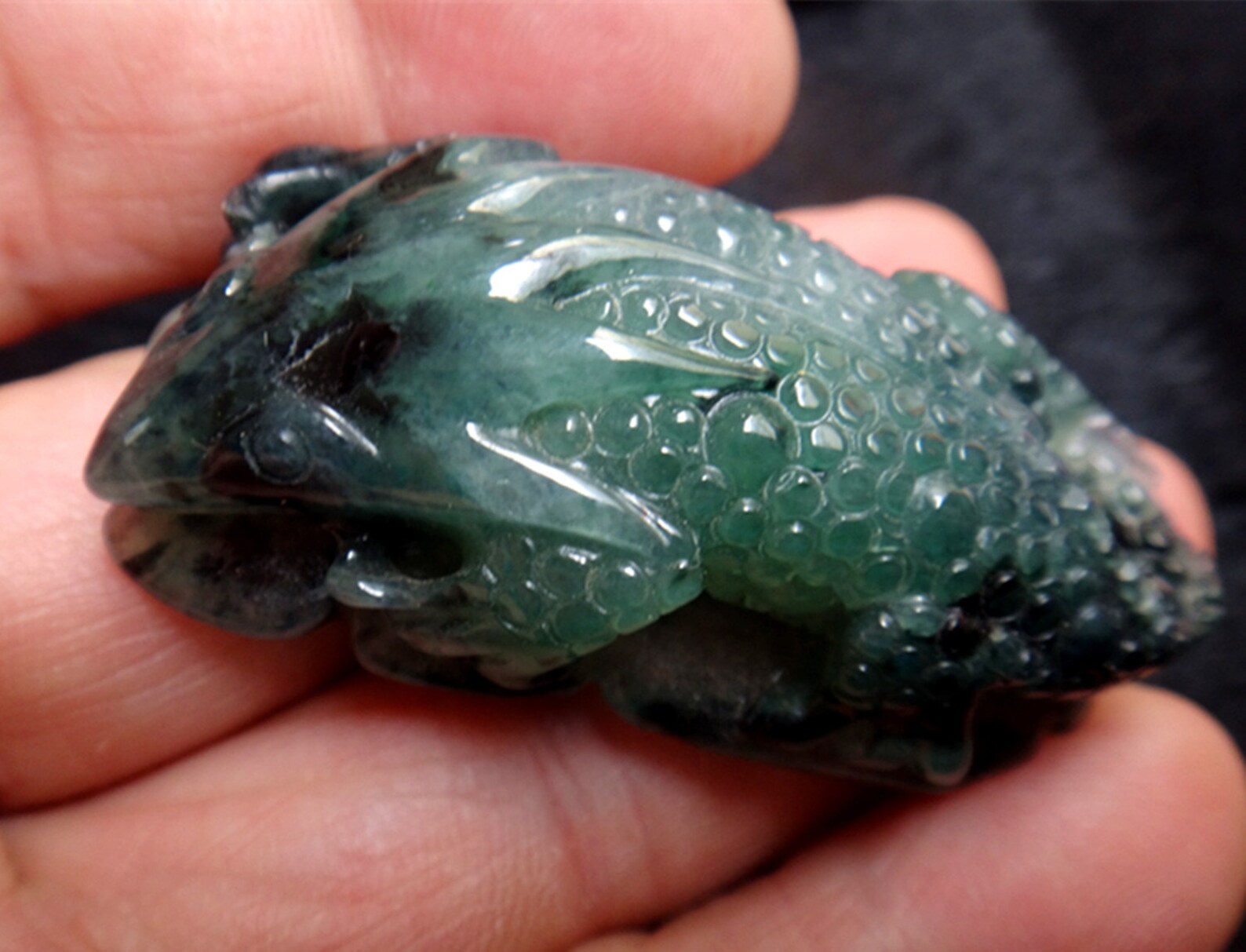 Unique exquisite carvings lizard pendant natural green jade | Etsy