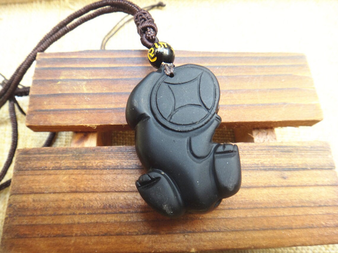 Natural Obsidian pi Yao Amulet - Etsy