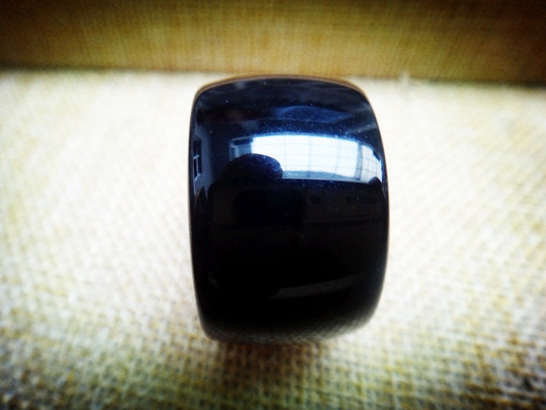 Natural obsidian ring couple ring U.S. ring size: 9-10 | Etsy