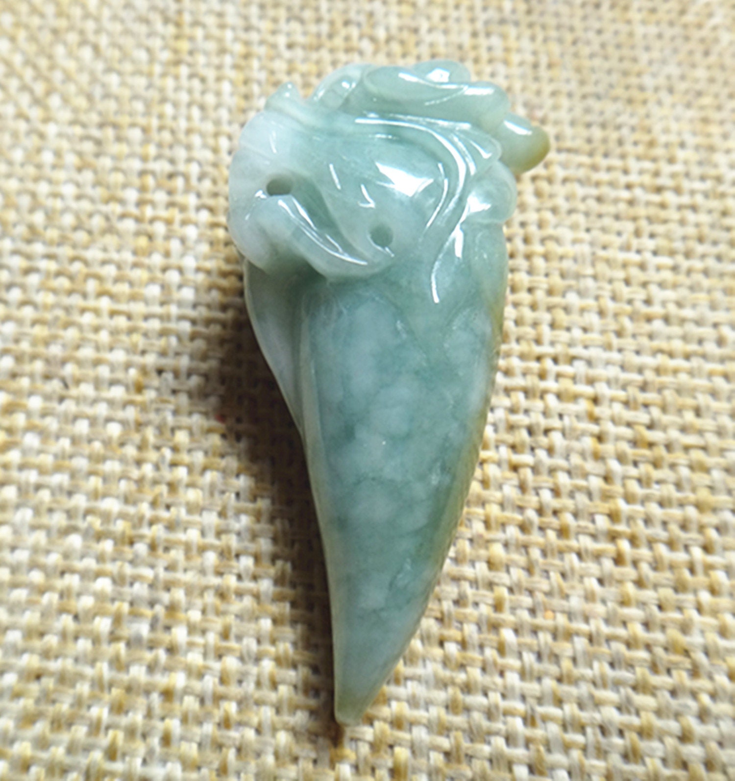 Unique perfect natural green jade dragon head pendant mascot | Etsy