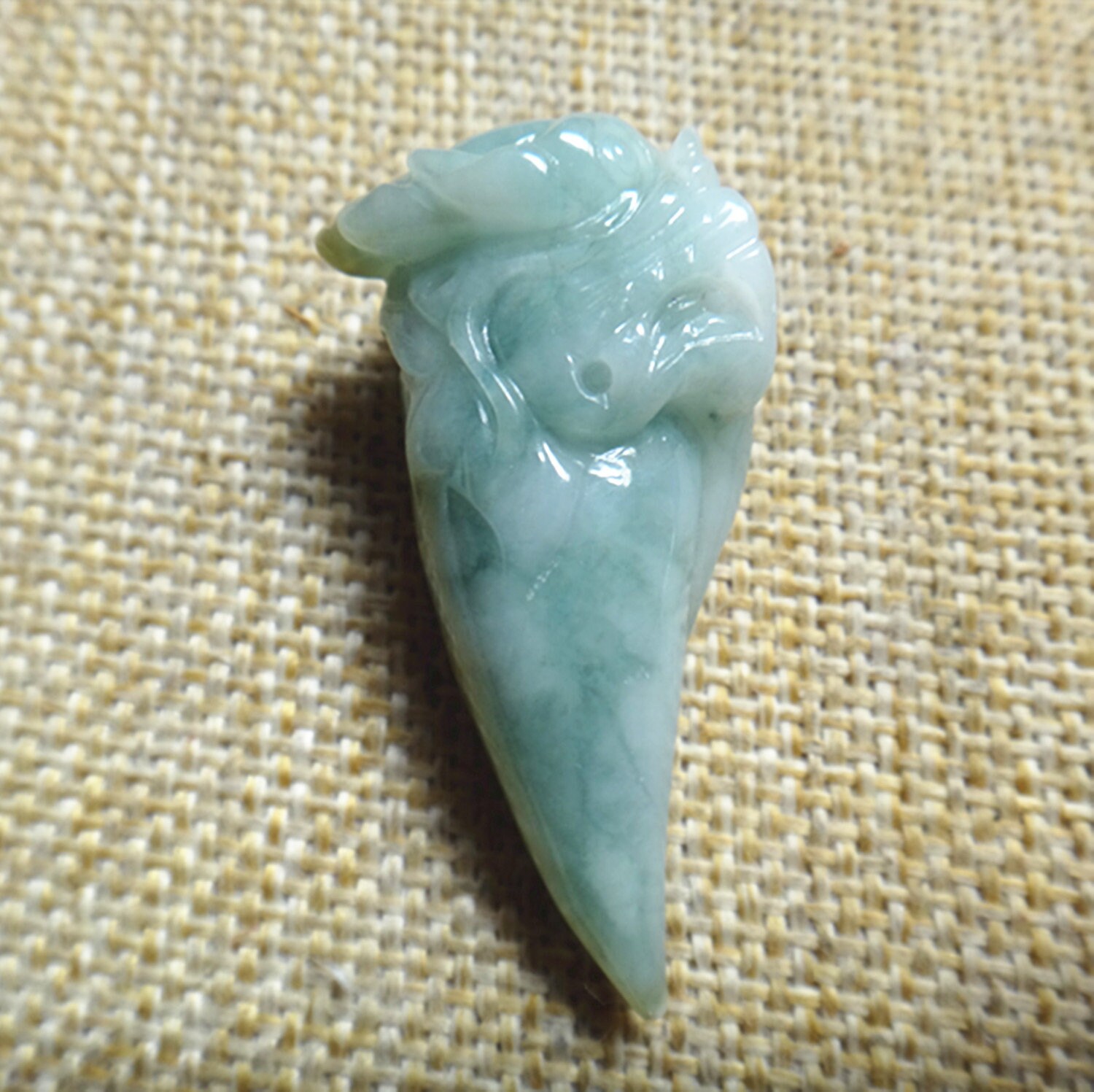 Unique perfect natural green jade dragon head pendant mascot | Etsy