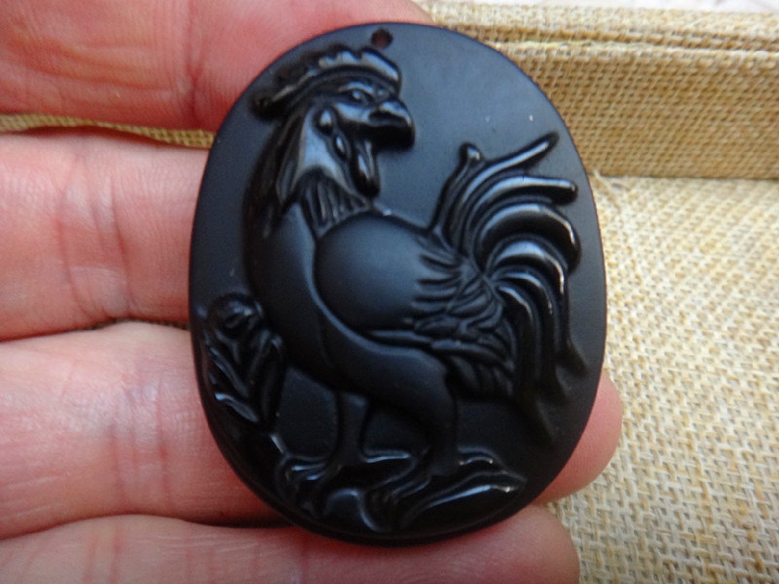 Natural Obsidian Rooster Pendant Black Rooster Pendant Chicken | Etsy