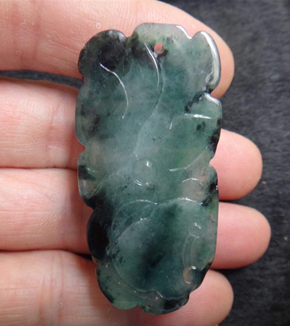 Unique exquisite carvings lizard pendant natural green jade | Etsy