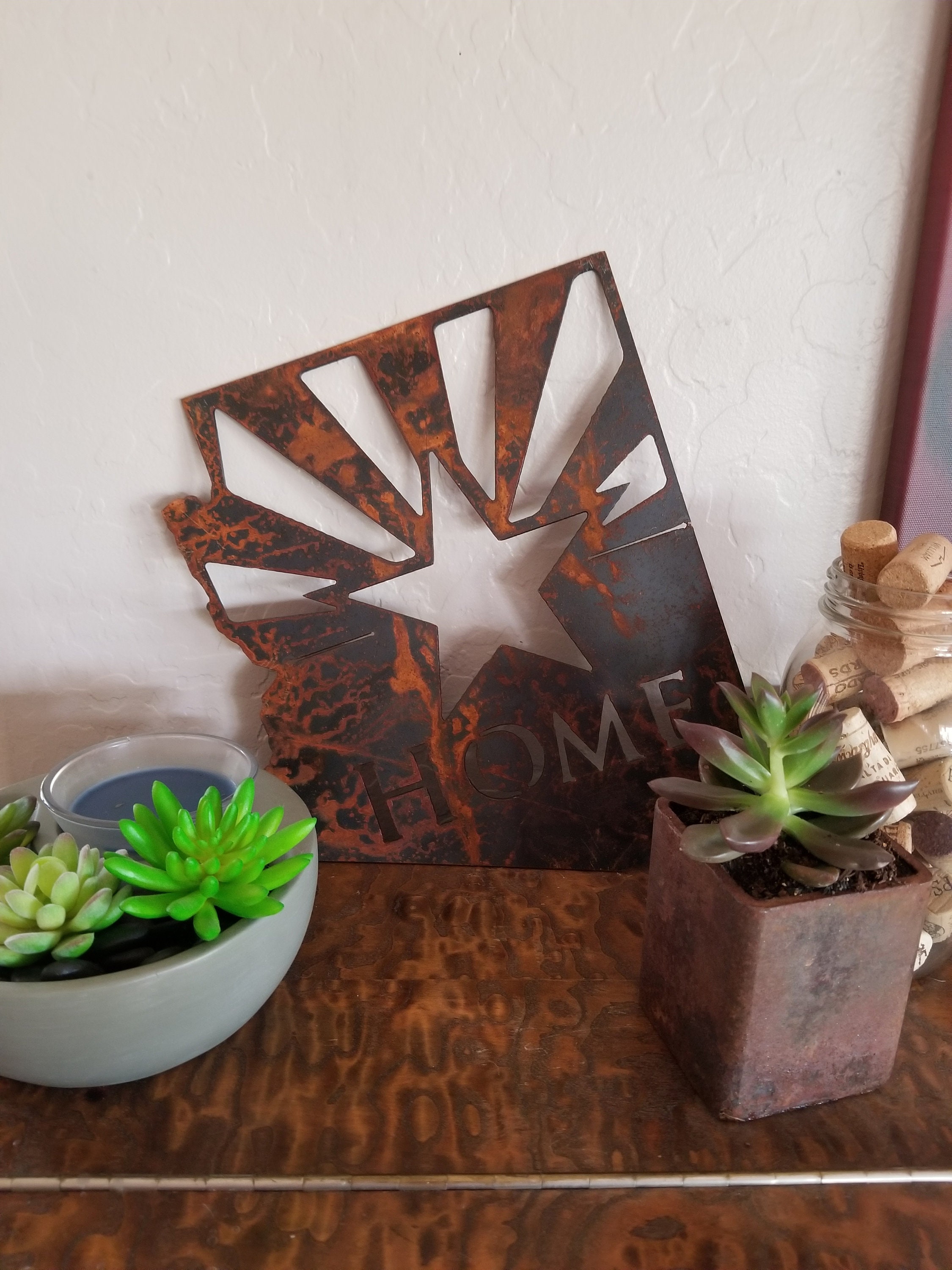 Arizona State Flag Metal Wall Art Rustic AZ Home Decor Southwest Gift ...