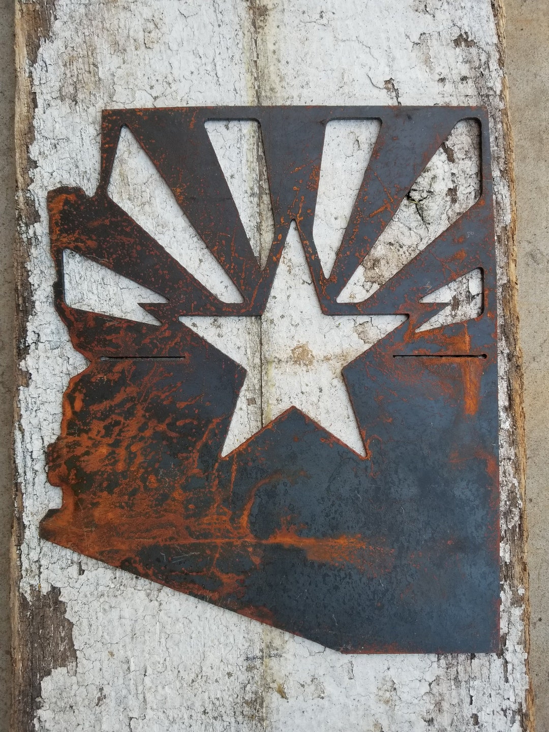 Arizona State Flag Metal Wall Art Rustic AZ Home Decor Southwest Gift ...
