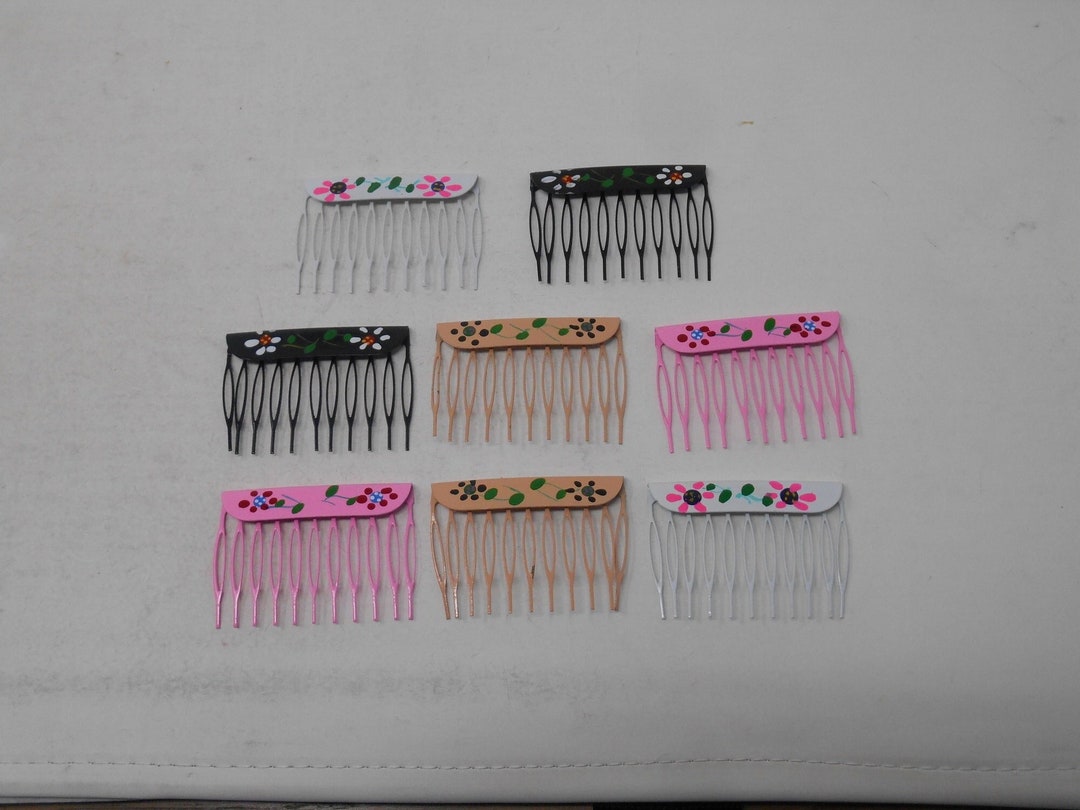 Fabulous Vintage Lot 8 Hairs Combs Combs 1970 Carved Frame - Etsy