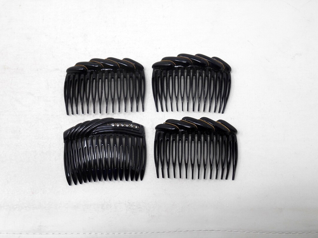 Fabulous Vintage Lot 4 Hairs Combs Combs 1970 Carved Made in France ...