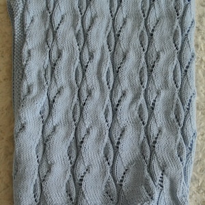 Blue Knit Baby Blanket - Etsy