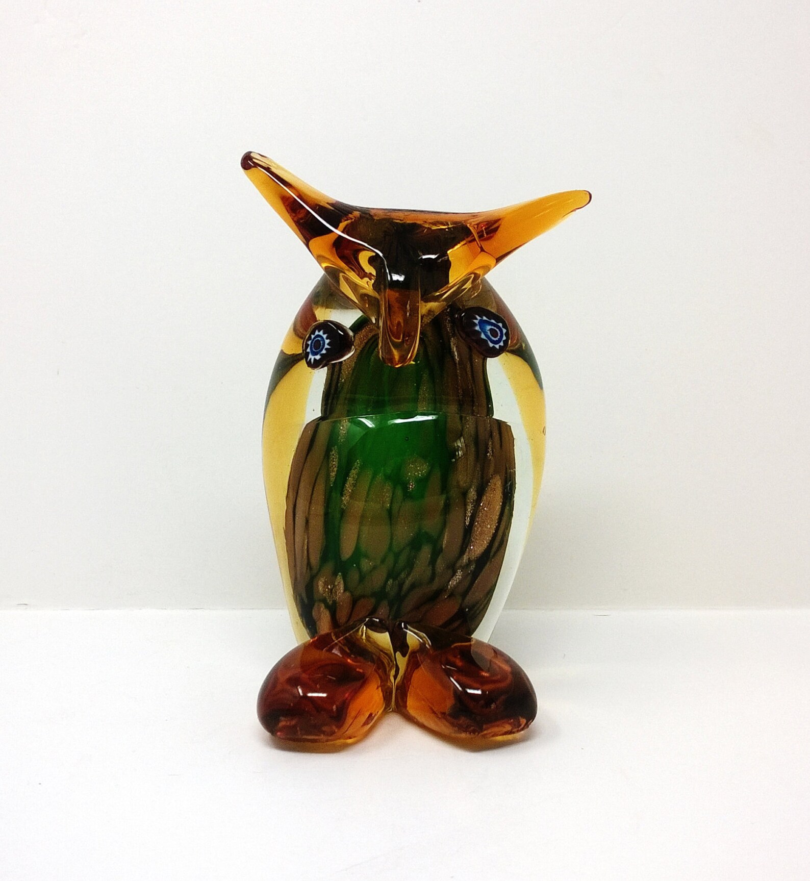 Mid Century Murano Art Glass Owl Murano Stylized Great Horned Etsy