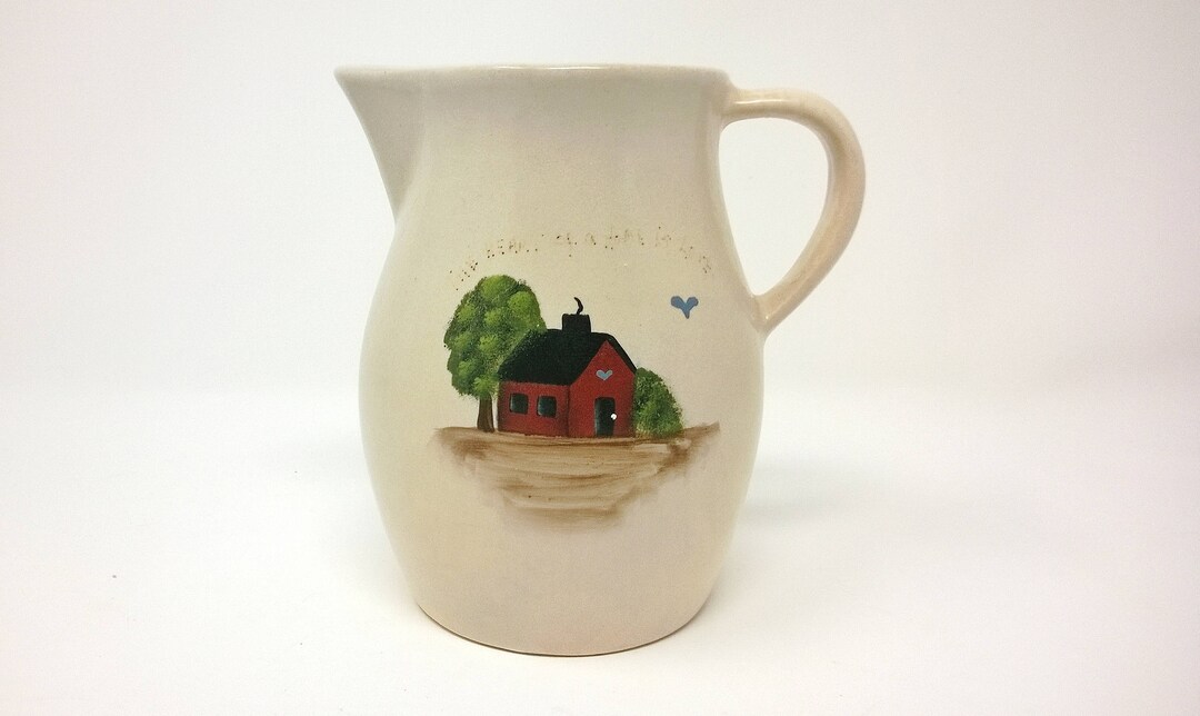 Robinson Ransbottom Stoneware Pitcher: Hand-painted Folk Art, Signed ...