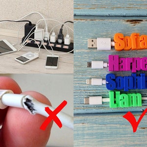 Personalized Charging Cable Name Tag for Phone | Custom Charger Cable ...