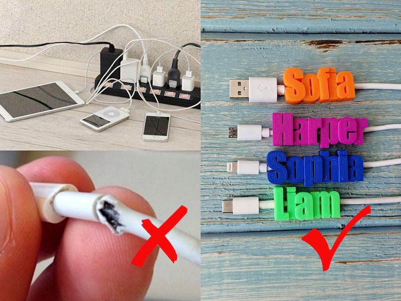 Personalized Charging Cable Name Tag for Phone | Custom Charger Cable ...
