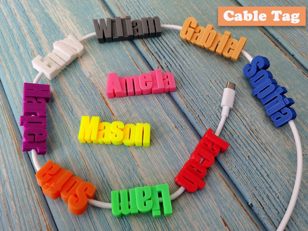 Personalized Charger Name Tag / Phone Charm/ 3D Printed Phone Cable ...