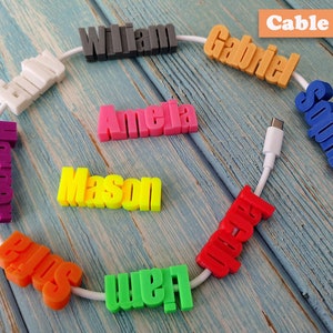 Personalized Charging Cable Name Tag for Phone | Custom Charger Cable ...