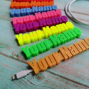 Cable Name Tag | 3D Print Custom Name Clip /personalized Charger Name ...