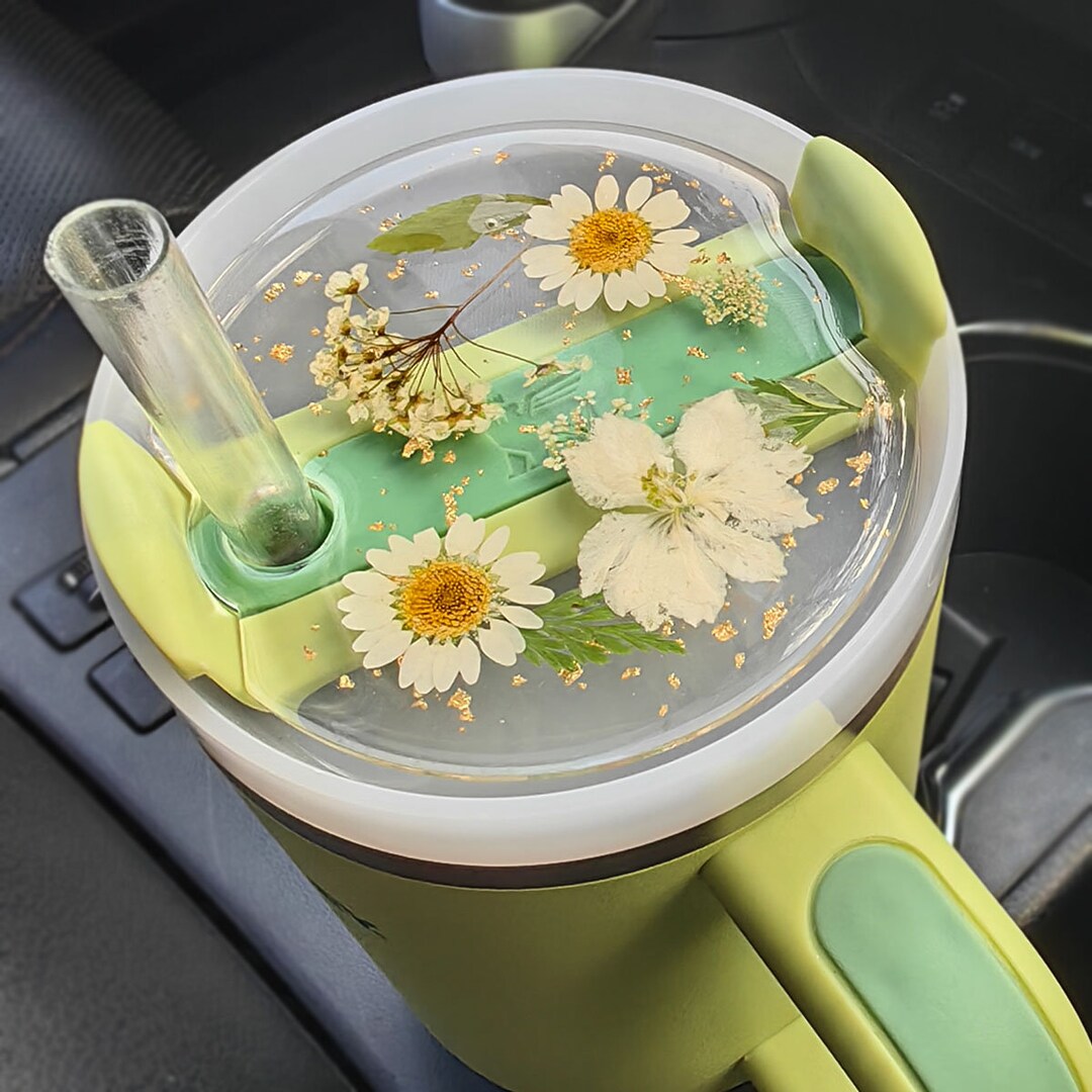 Handmade Dry Flower Stanley Tumbler Topper, Flower Topper for Tumbler ...