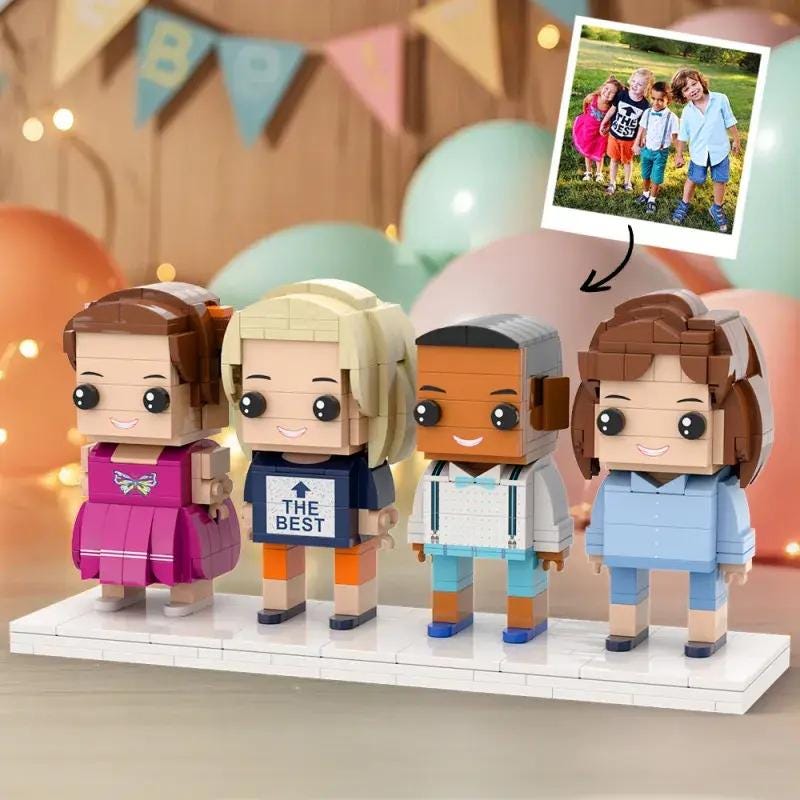 Custom Legos Photo Blocks Full Body Customizable 4 People Custom Brick ...