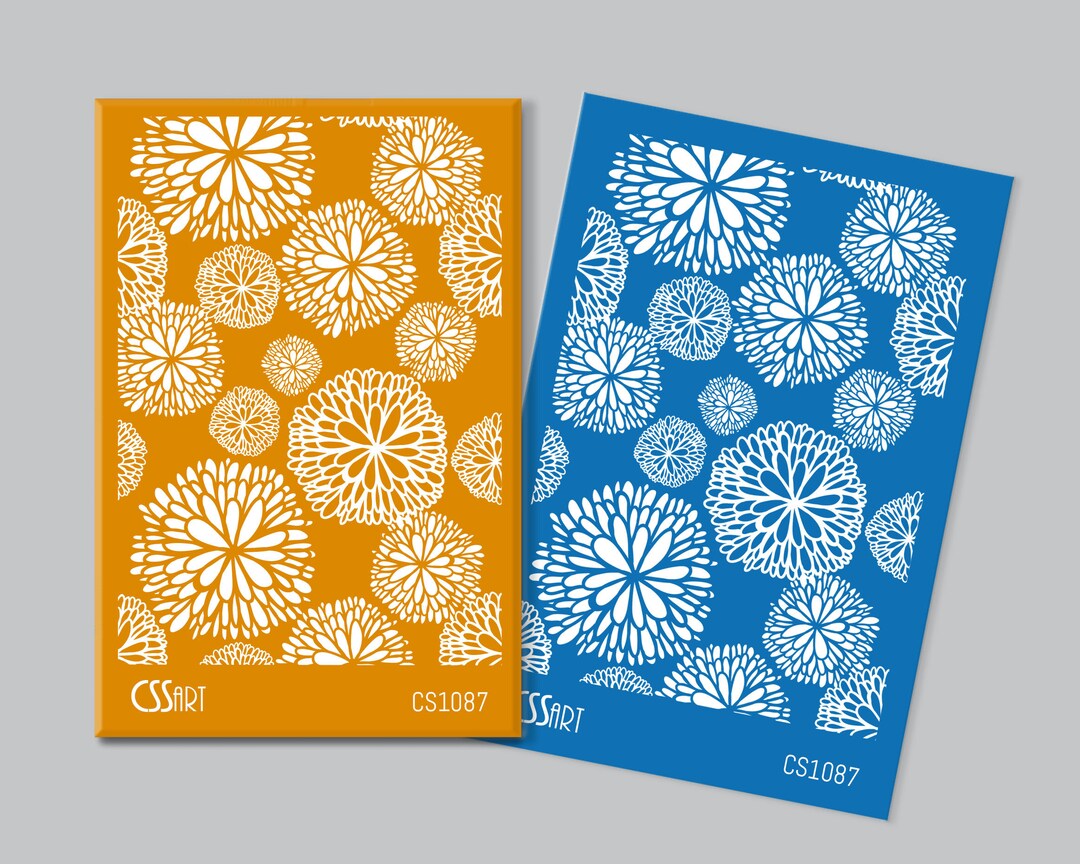 Polymer Clay Silk Screen floral Pattern, Reusable Silk Screen Stencil ...