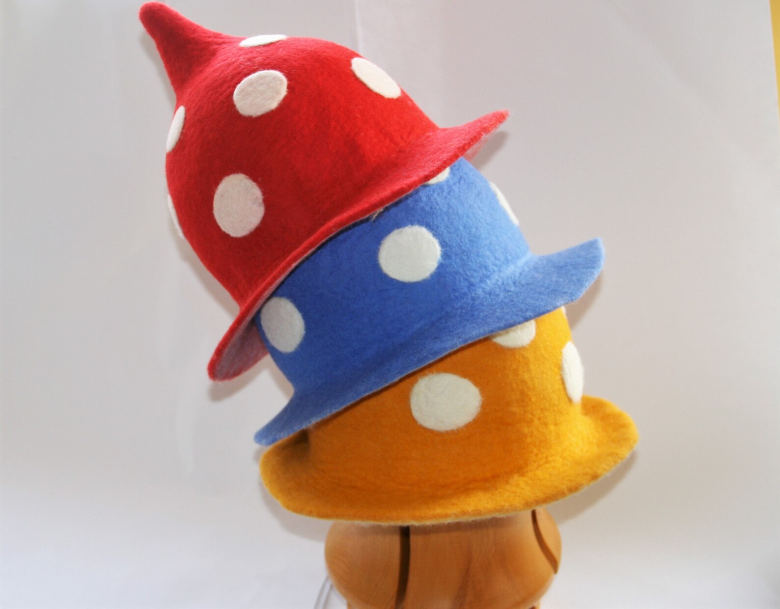 Felt Toadstool Mushroom Costume Hat Polka Dots Forest Elf Hat - Etsy UK