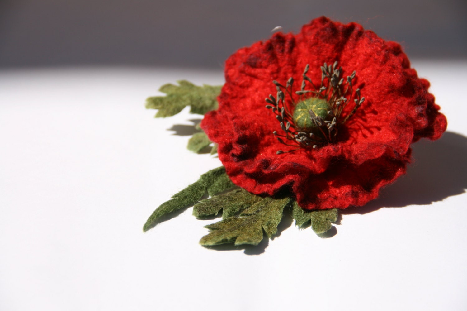 Red Felt Wool Poppy Pin Remembrance Day Poppy Day Pin Felted - Etsy