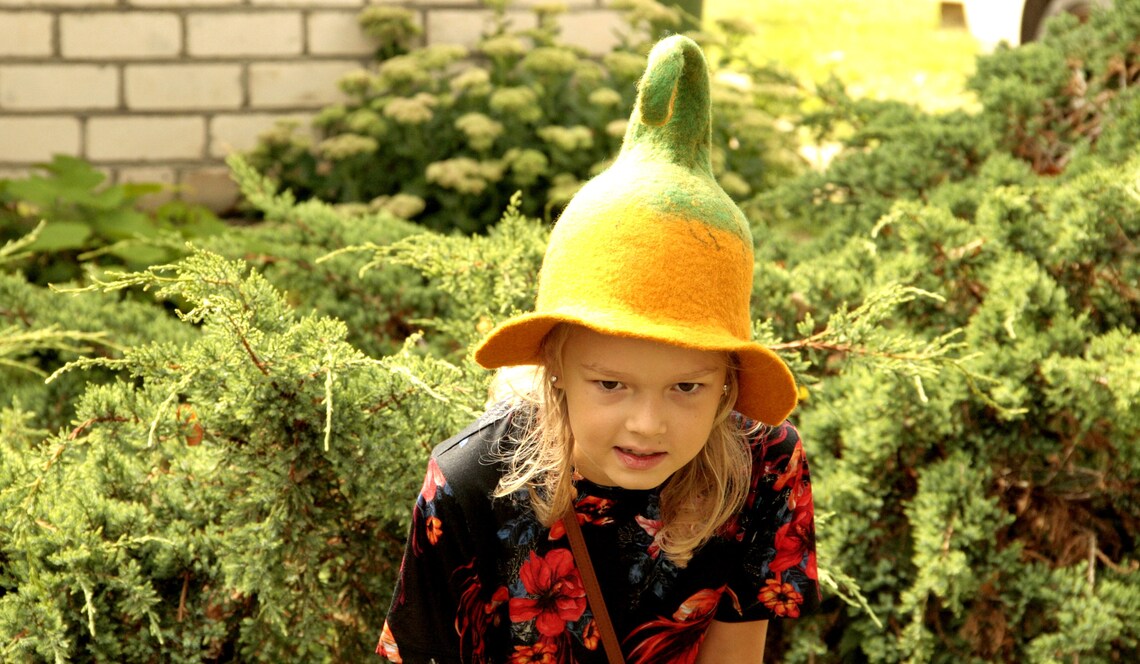 Wizard Wool Hat Elf Felt Cap Festival Headwear Green Wool - Etsy