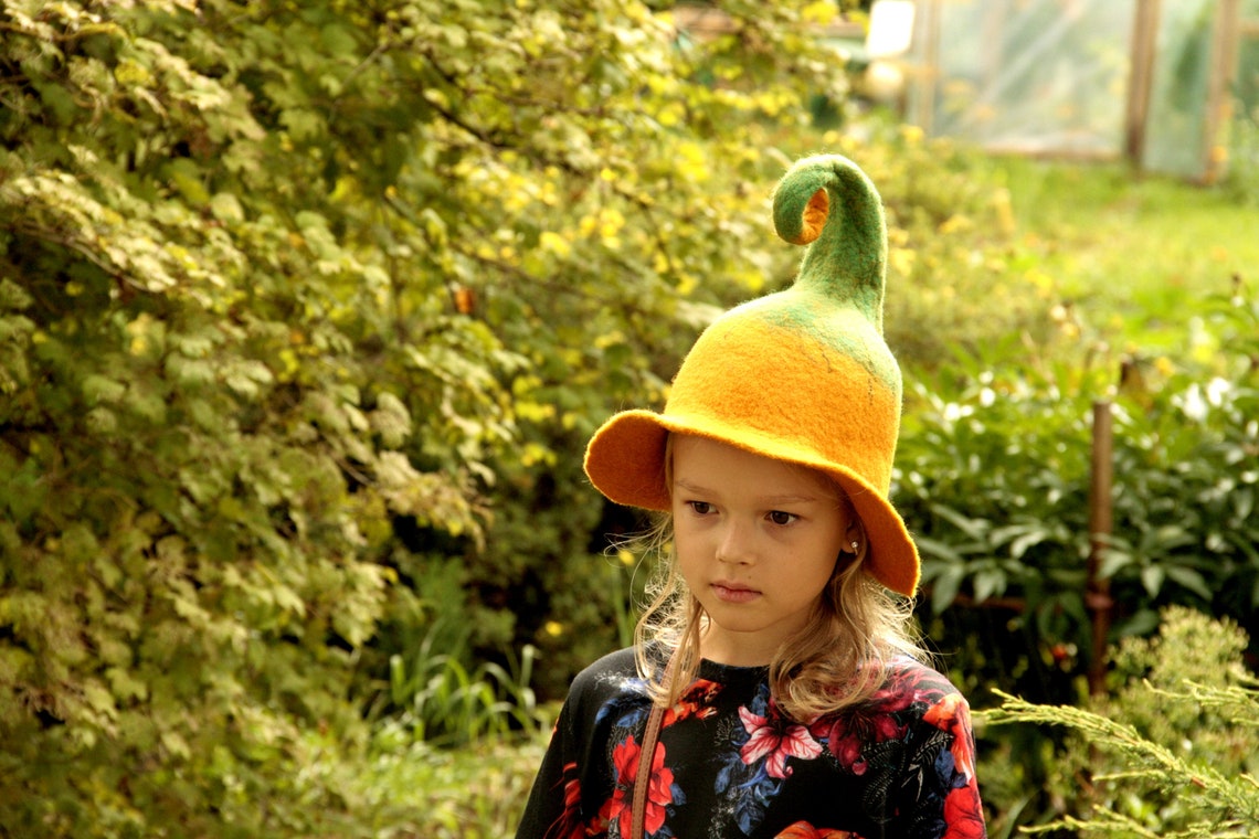 Wizard Wool Hat Elf Felt Cap Festival Headwear Green Wool - Etsy