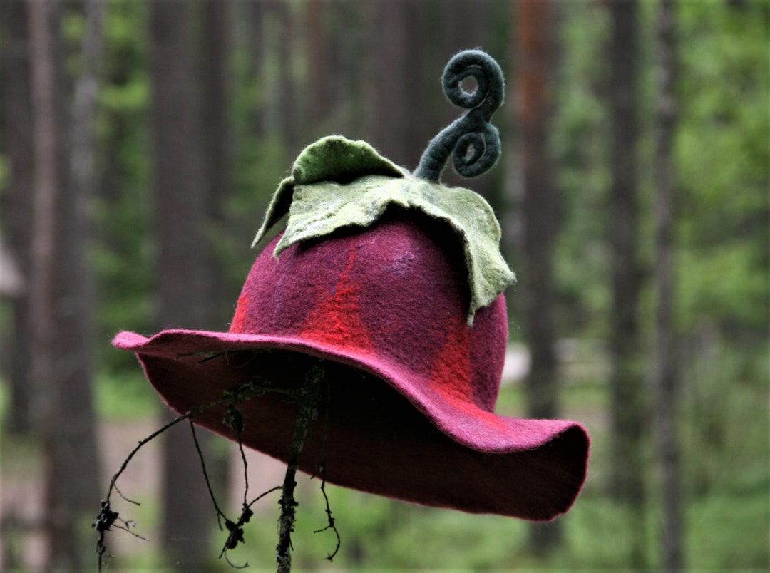 Wine Red Felt Fashion Hat - Etsy